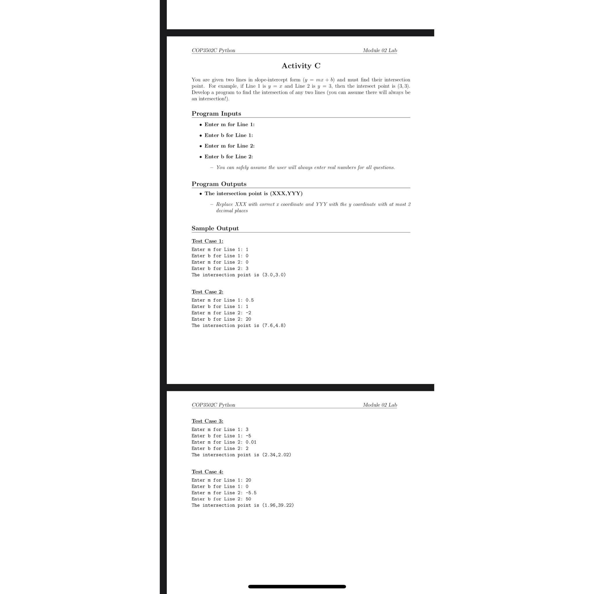 Solved COP3502C PythonModule 02 ﻿LabActivity CYou are given | Chegg.com