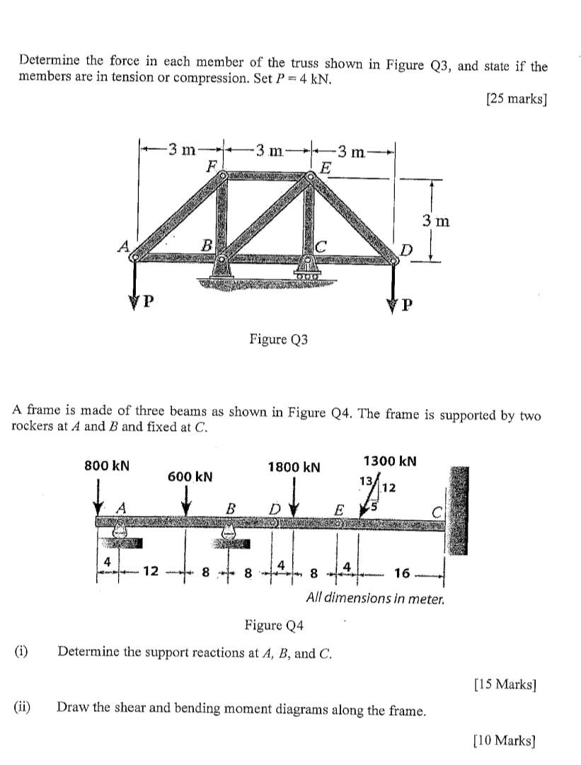 [Solved]: Determine the force in each member of th