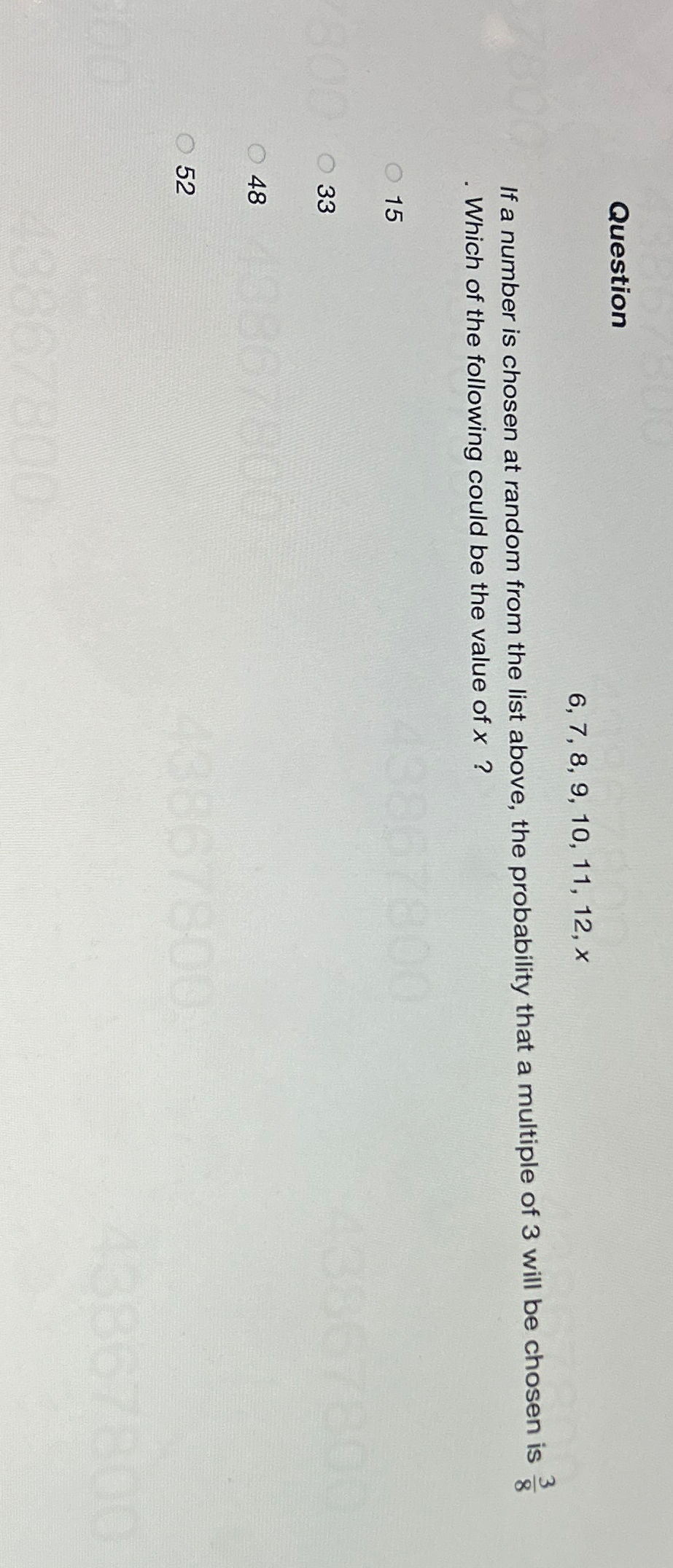 Solved Question6,7,8,9,10,11,12,xIf a number is chosen at | Chegg.com