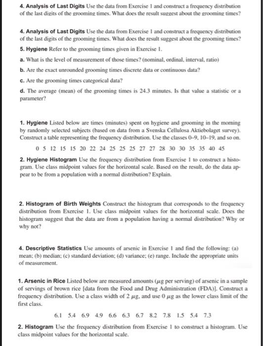 Solved 1. Frequency Distribution of Birth Weights Construct | Chegg.com