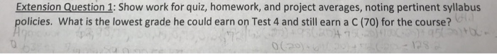 Solved Extension Question 1: Show work for quiz, homework, | Chegg.com