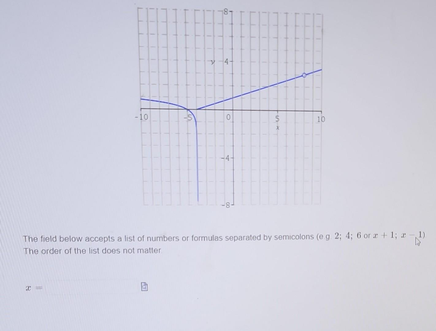 Solved The field below accepts a list of numbers or formulas | Chegg.com