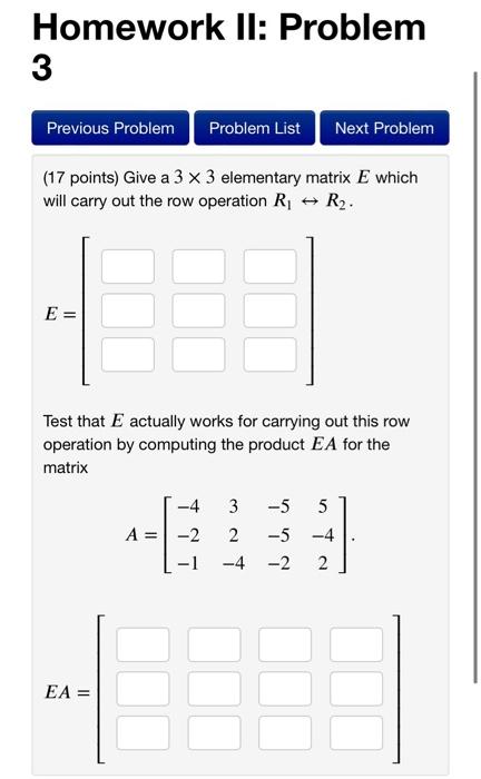 Solved Homework II: Problem 3 Previous Problem Problem List | Chegg.com