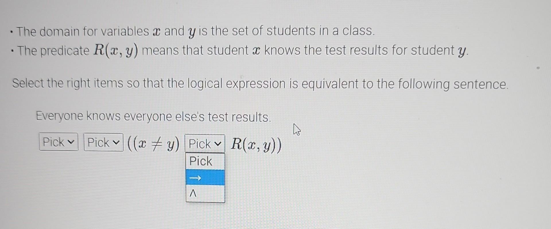 Solved - The domain for variables x and y is the set of | Chegg.com
