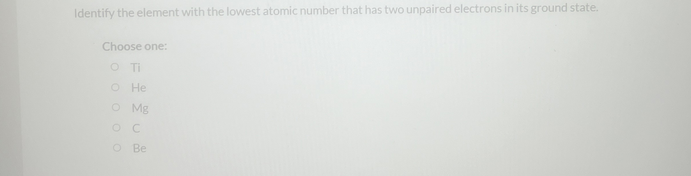Solved Identify the element with the lowest atomic number | Chegg.com