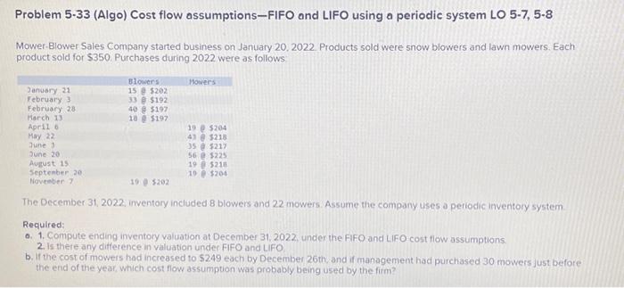 Solved Problem 5.33 (Algo) Cost flow assumptions-FIFO and | Chegg.com