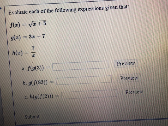 Solved Given the graphs of the functions, f and g, evaluate | Chegg.com