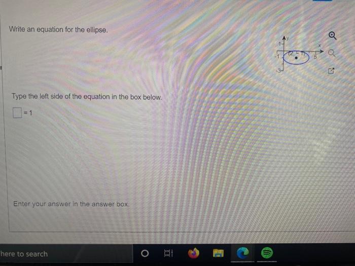 Solved Write an equation for the ellipseType the left side | Chegg.com