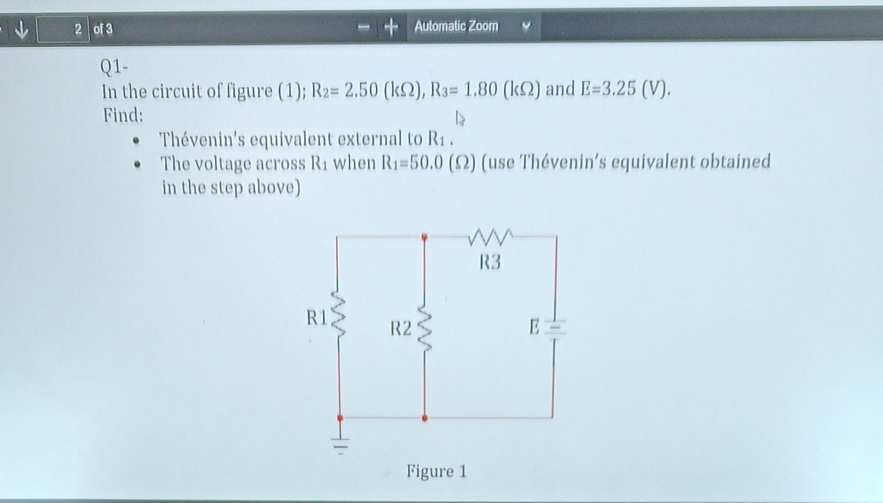 Solved Q1- In the circuit of figure (1); | Chegg.com