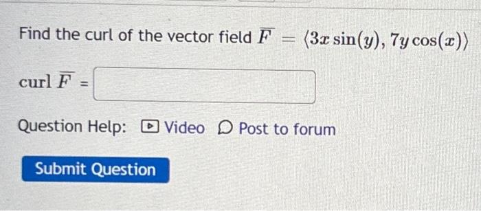 Solved Find the curl of the vector field | Chegg.com