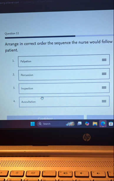 Solved Question 11Arrange in correct order the sequence the | Chegg.com