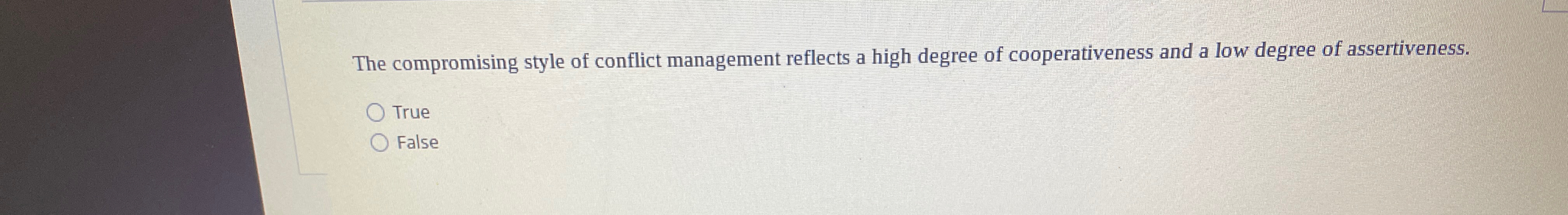 Solved The compromising style of conflict management | Chegg.com
