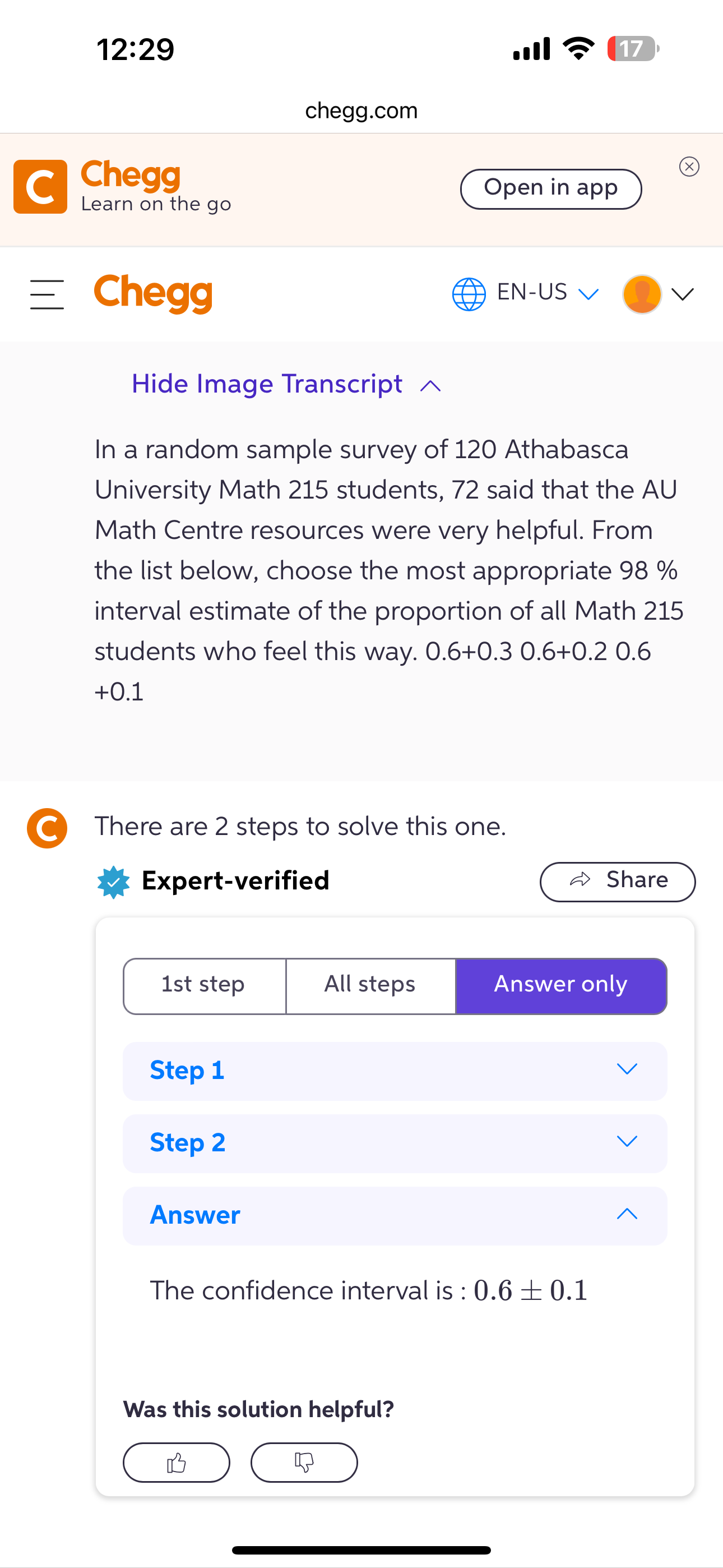Solved 三 ﻿CheggHide Image TranscriptIn a random sample | Chegg.com