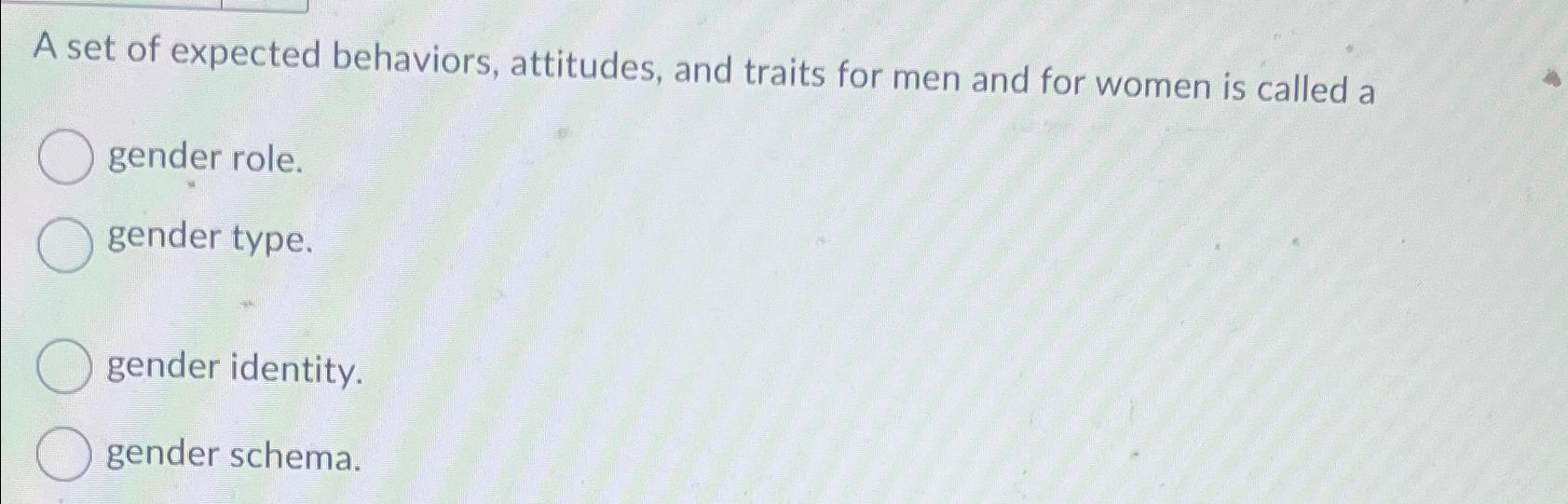 Solved A set of expected behaviors, attitudes, and traits | Chegg.com