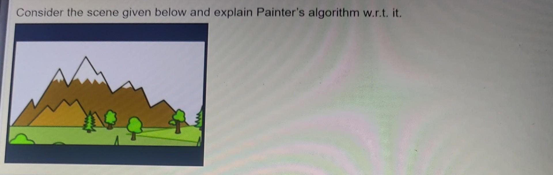 Solved Consider the scene given below and explain Painter's | Chegg.com