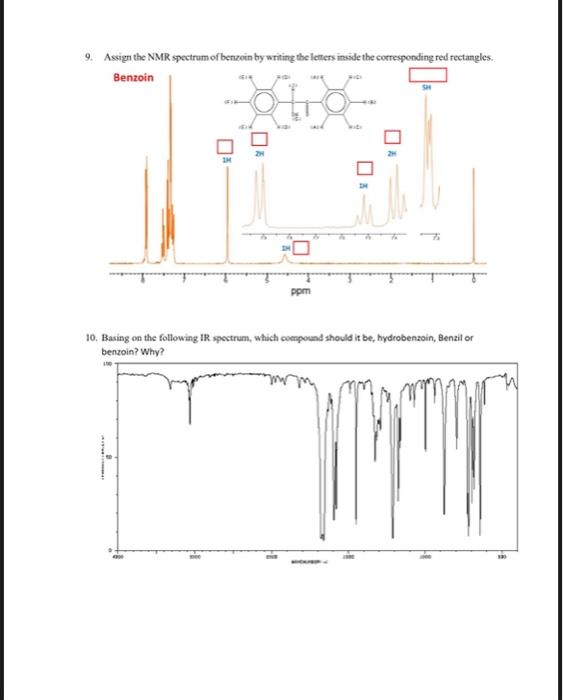 Solved 9. Assign the NMR spectrum of benzoin by writing the | Chegg.com