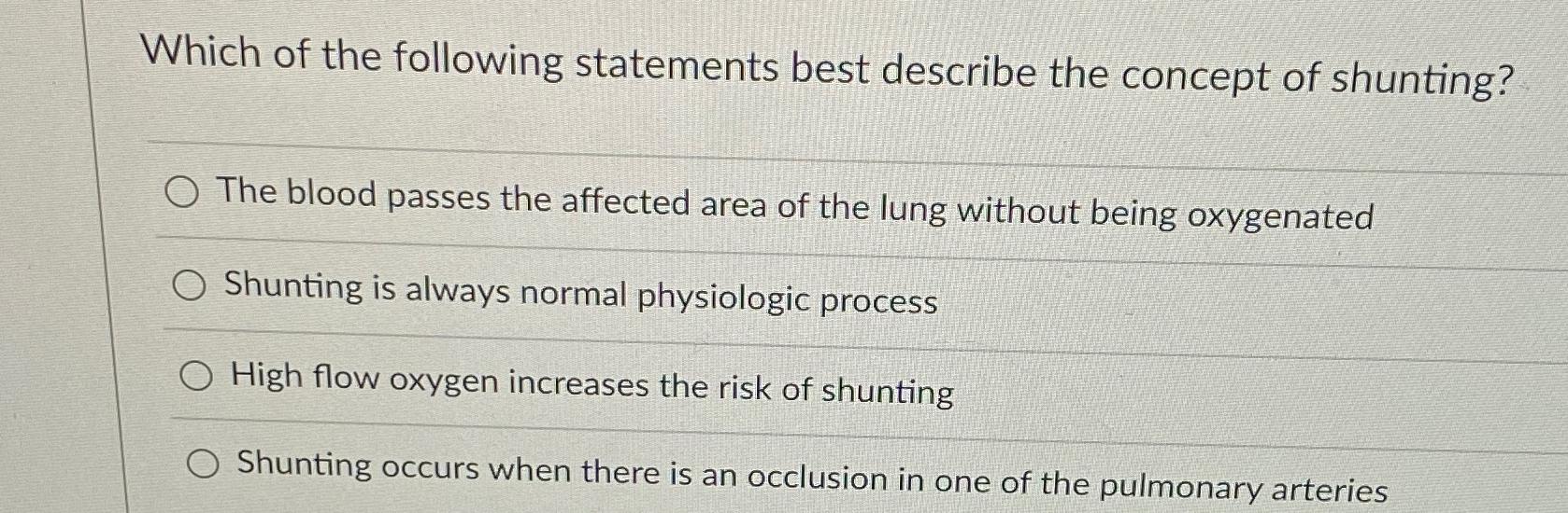 Solved Which of the following statements best describe the | Chegg.com