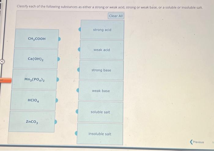 Solved Classify each of the following substances as either a | Chegg.com
