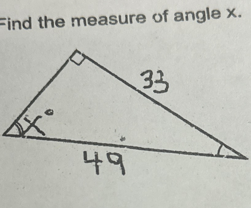 Solved Find the measure of angle x. | Chegg.com
