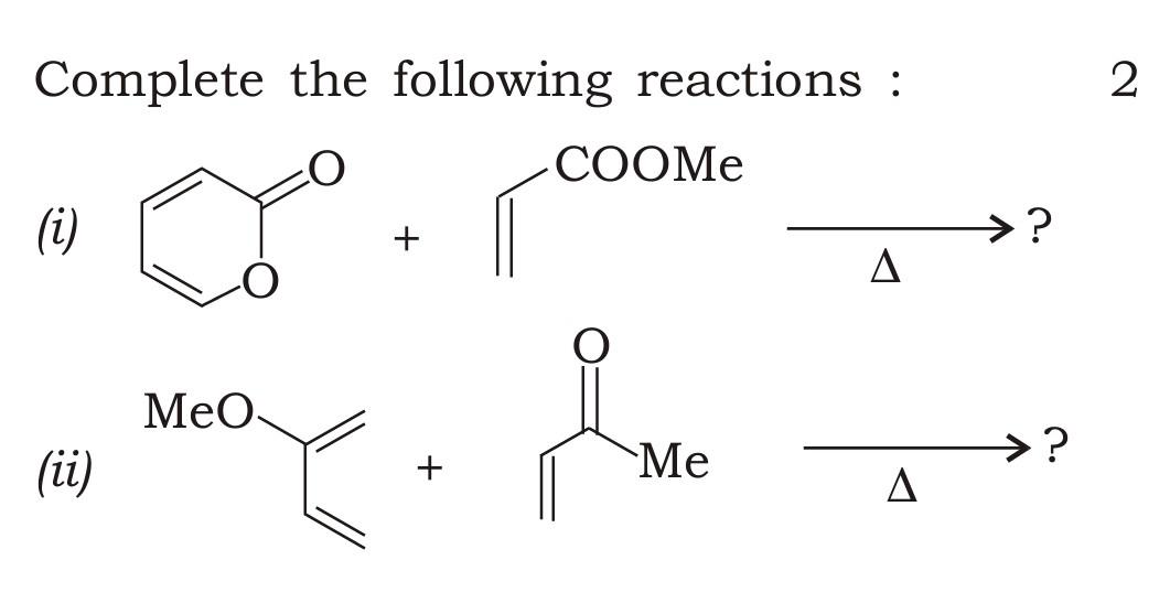 Solved Complete the following reactions : (i) (ii) | Chegg.com