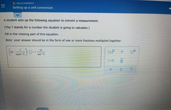 Solved = O MEASUREMENT Setting up a unit conversion A | Chegg.com Solved = O MEASUREMENT Setting up a unit conversion A | Chegg.com