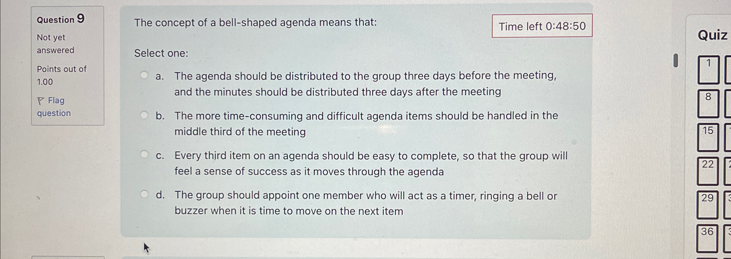 Solved Question 9Not yet answeredPoints out of 1.00Flag | Chegg.com