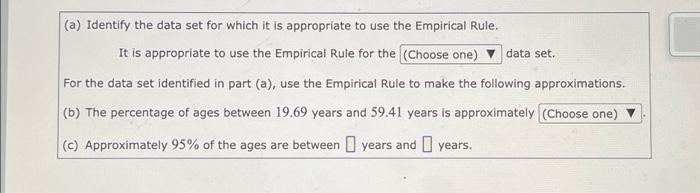 Solved (a) Identify the data set for which it is appropriate | Chegg.com