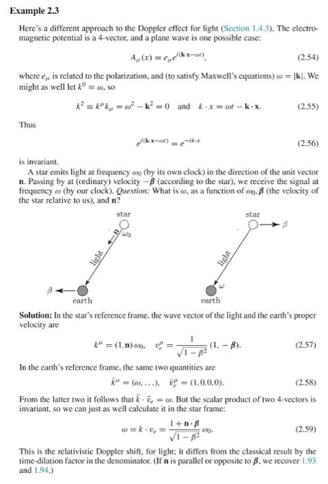Solved Work through this Relativistic Mechanics example | Chegg.com