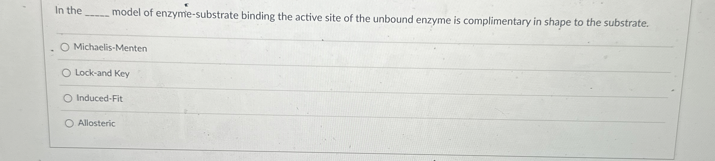 Solved In the ﻿model of enzyme-substrate binding the | Chegg.com