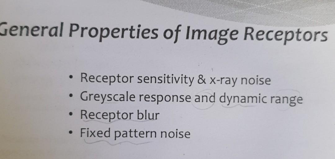Solved General Properties of Image Receptors . . Receptor | Chegg.com