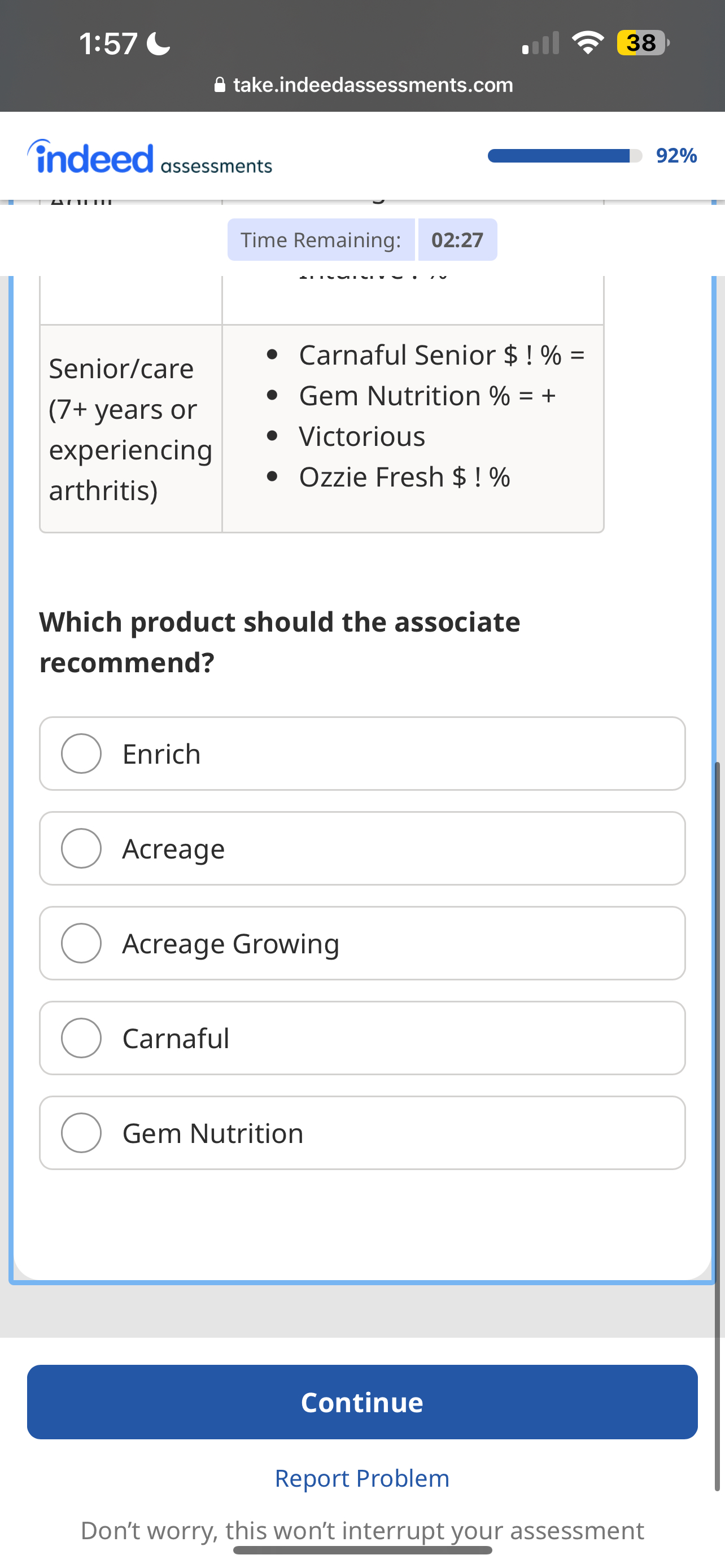Solved 1:57.38take.indeedassessments.comindeed | Chegg.com