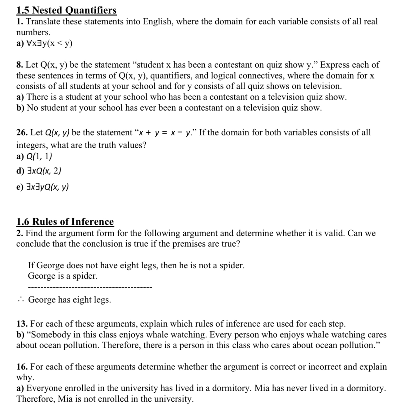 Solved 15 ﻿nested Quantifiers1 ﻿translate These Statements 