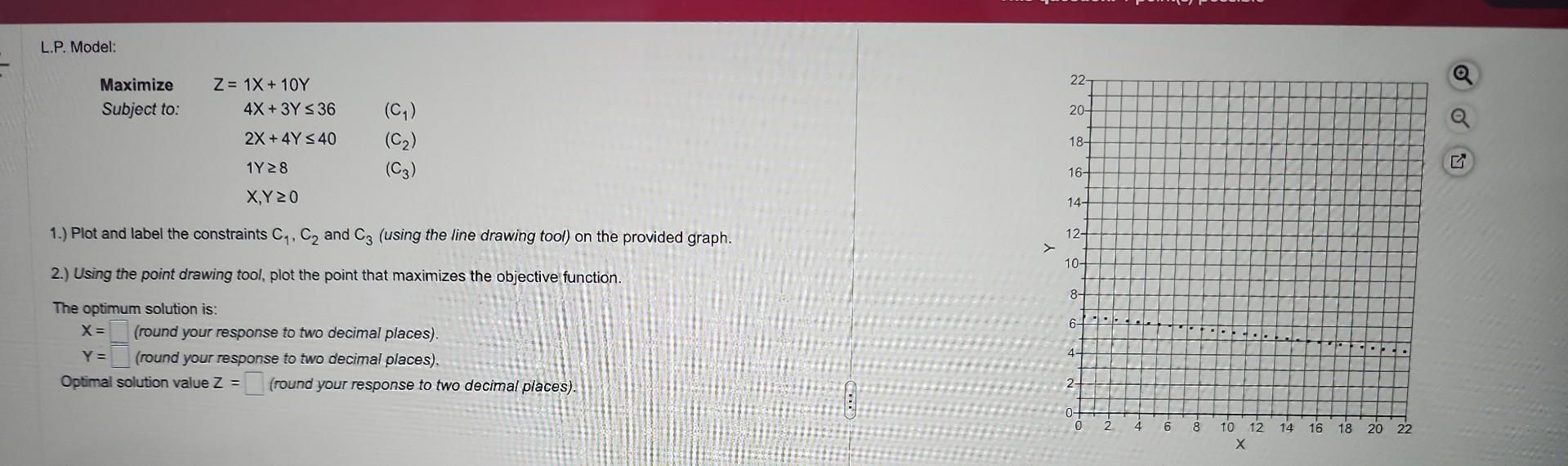 Solved 1.) Plot and label the constraints C1,C2 and C3 | Chegg.com