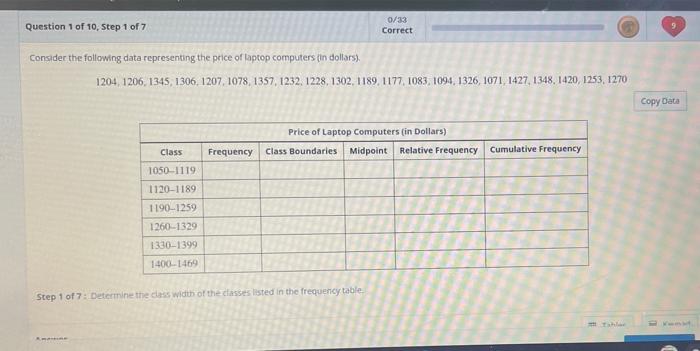 Solved determine the class width of the classes listed in | Chegg.com