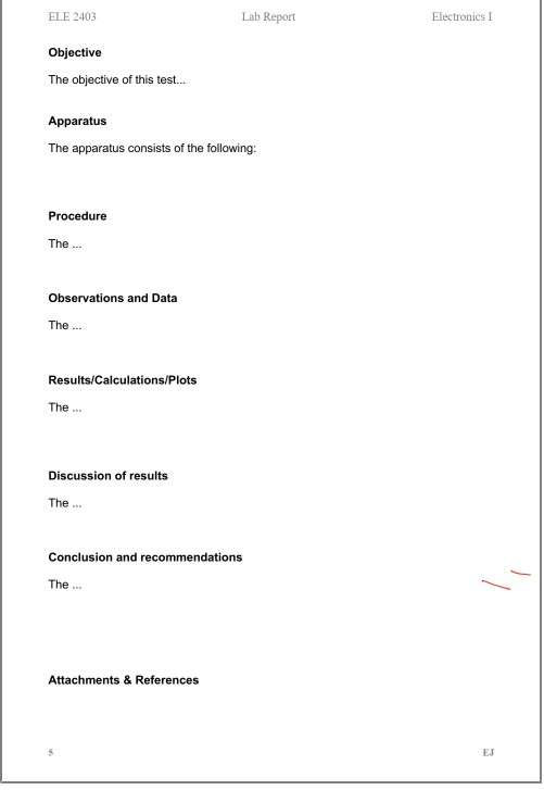 Solved ELE 2403 Lab Report Electronics I Objective After | Chegg.com