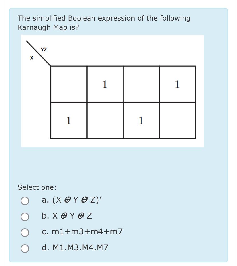 Solved The simplified Boolean expression of the following | Chegg.com