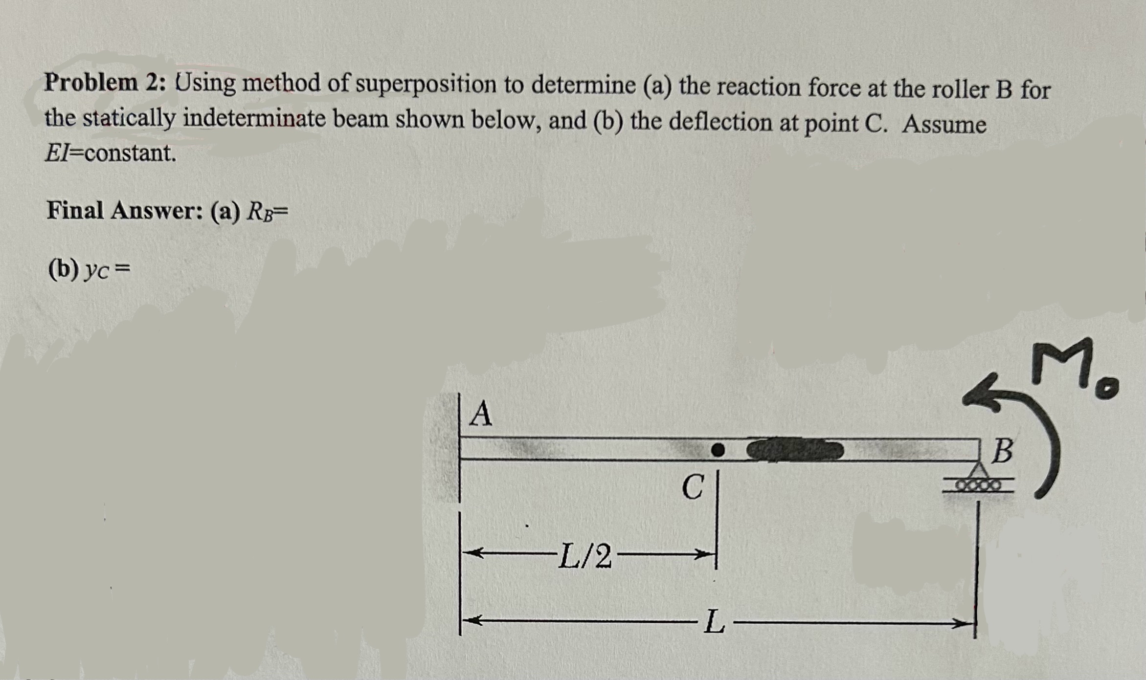 Solved Problem 2: Using method of superposition to determine | Chegg.com