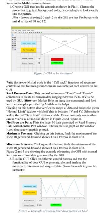 Solved found in the Matlab documentation 1. Create a GUI | Chegg.com