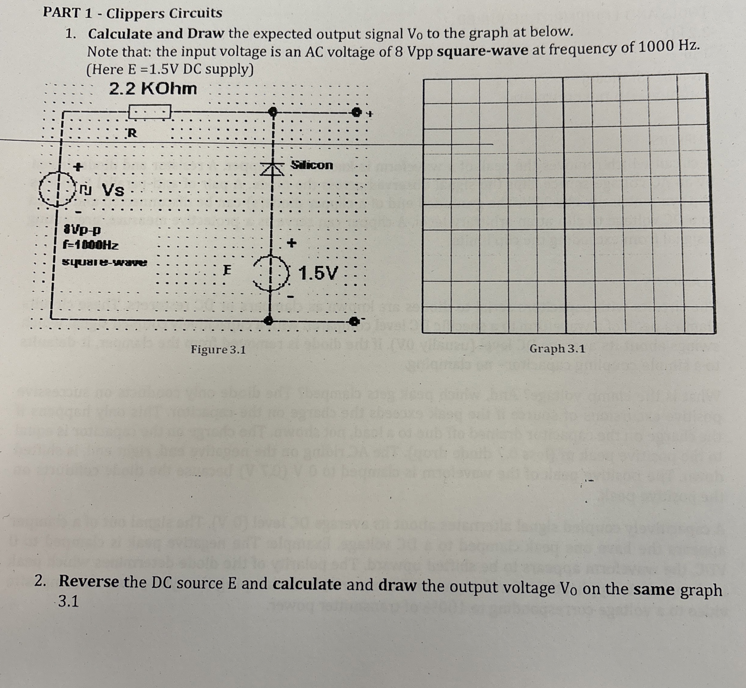 Solved PART 1 - ﻿Clippers CircuitsCalculate and Draw the | Chegg.com