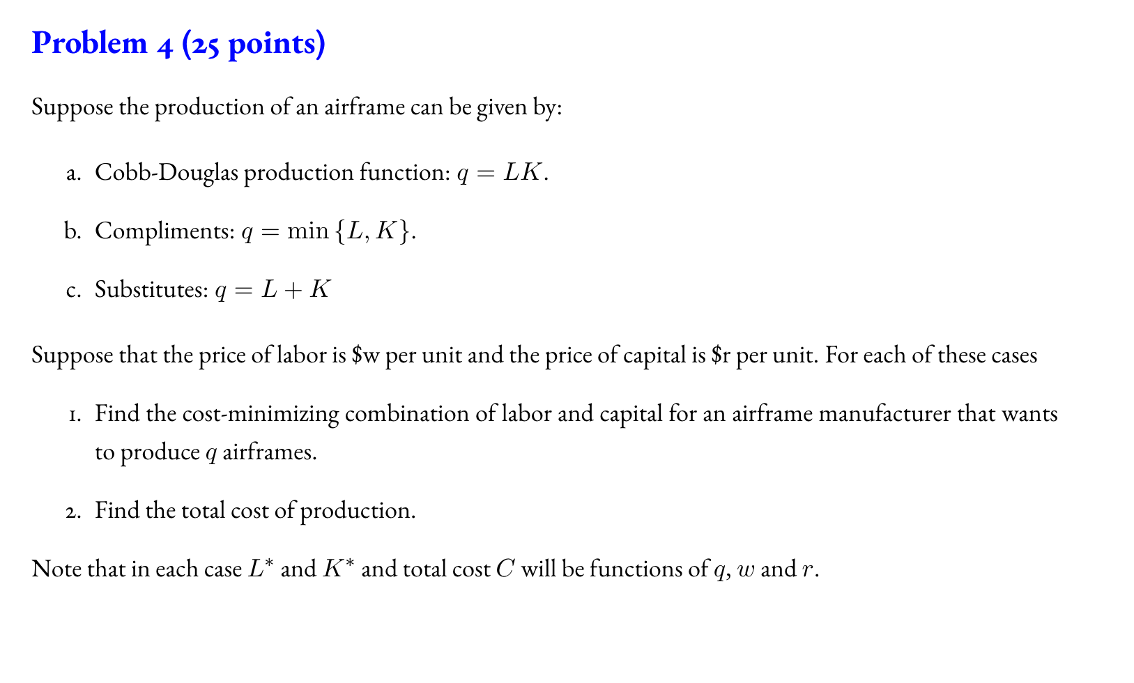 Solved Problem I (20 ﻿points)Consider an economy with two | Chegg.com