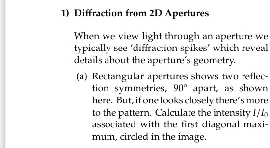 Solved Diffraction from 2D AperturesWhen we view light | Chegg.com