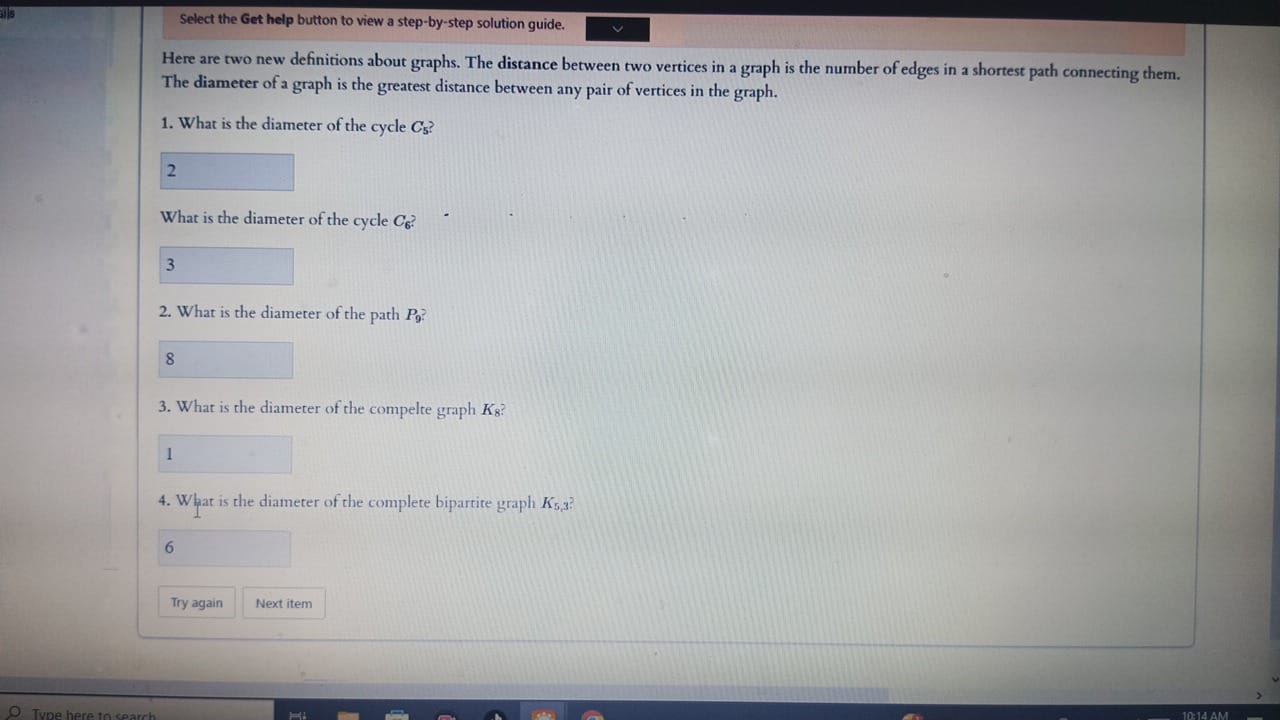 Solved Here are two new definitions about graphs. The | Chegg.com