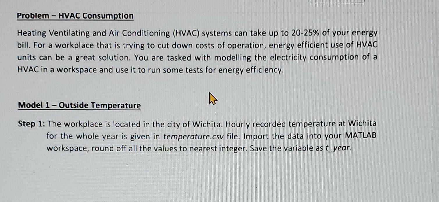 Solved Problem - HVAC Consumption Heating Ventilating and | Chegg.com