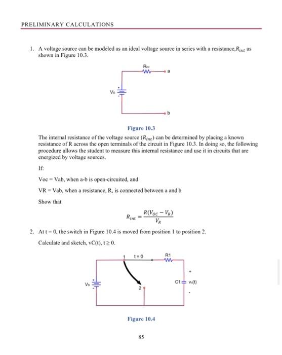 Solved 1. A voltage source can be modeled as an ideal | Chegg.com