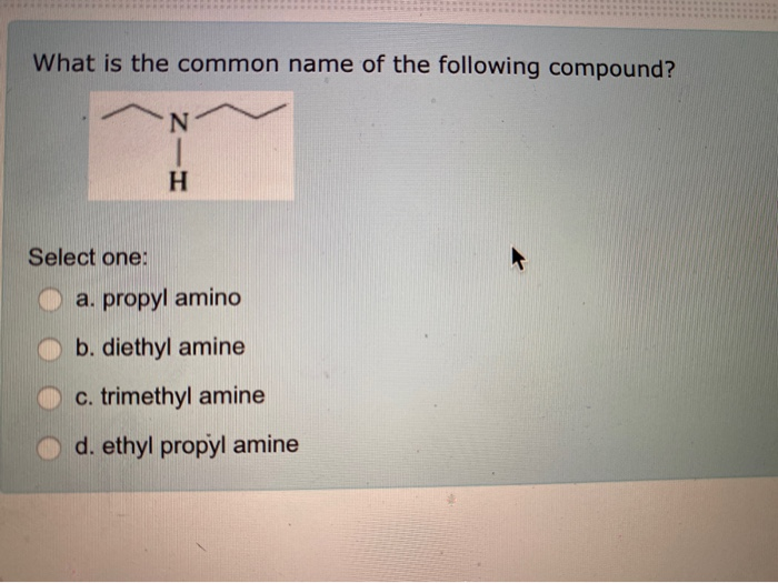 Solved What is the common name of the following compound? | Chegg.com
