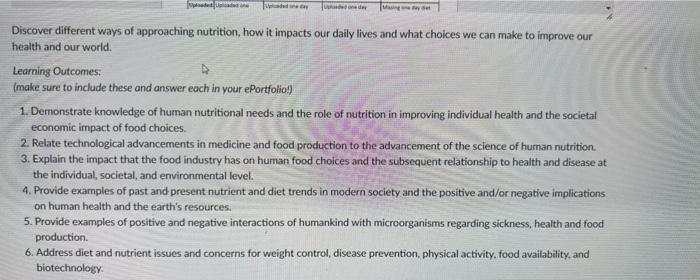 Solved Learning Outcomes: (make sure to include these and | Chegg.com