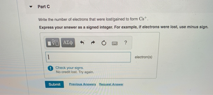 Solved Part C Write the number of electrons that were | Chegg.com