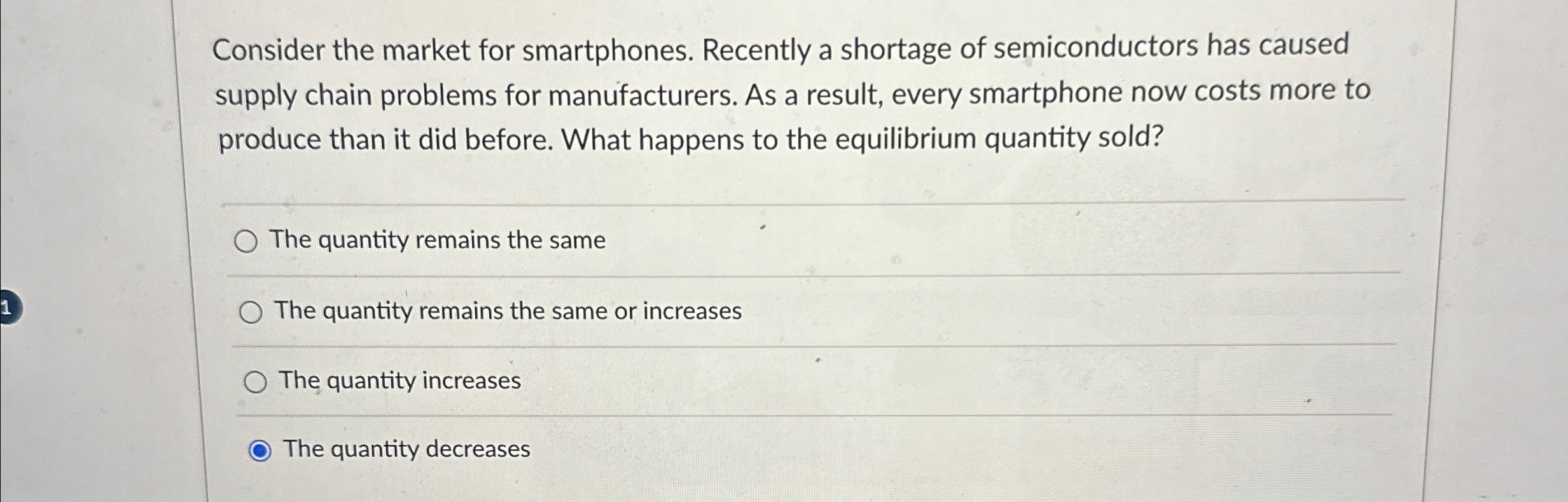 Solved Consider the market for smartphones. Recently a | Chegg.com