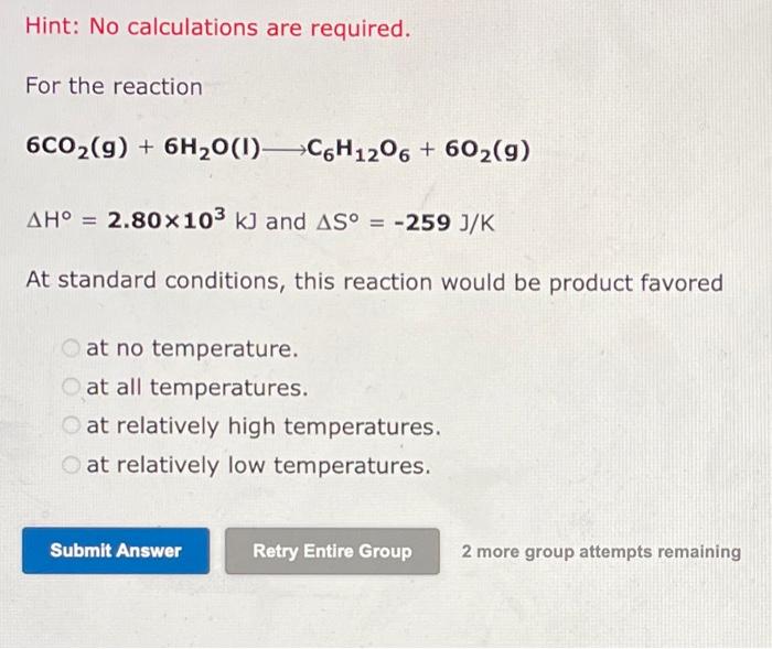 Solved Hint: No calculations are required. For the reaction | Chegg.com