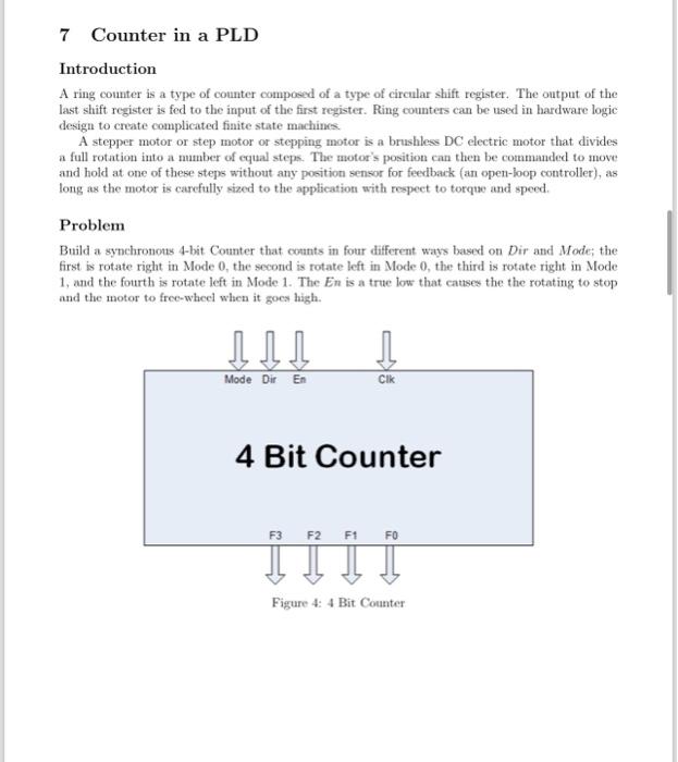 Solved Introduction A ring counter is a type of counter | Chegg.com